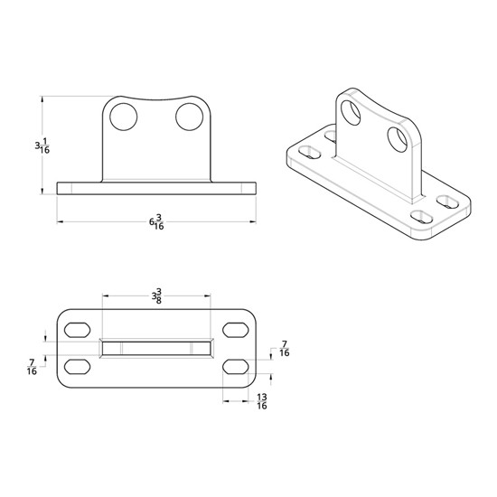 Stainless Steel Flat Straight Exhaust Cab Bracket - 4 State Trucks