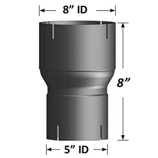 BESTfit Aluminized Exhaust Adapter Reducer 8 ID X 5 ID X 8 Inch - 4 ...