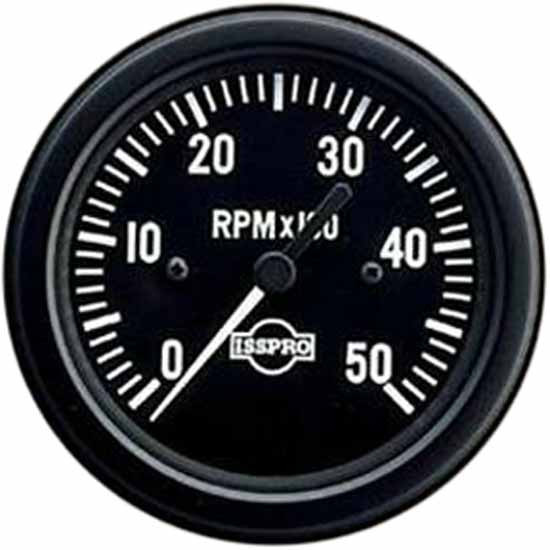 Isspro 3.375 Inch Electric Tachometer 0-5K W/O Hourmeter W/ Black Face ...