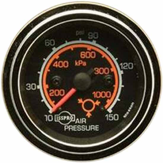 Isspro 2-1/16 Inch Mechanical Air Pressure Gauge 100-150 PSI W/ Black ...