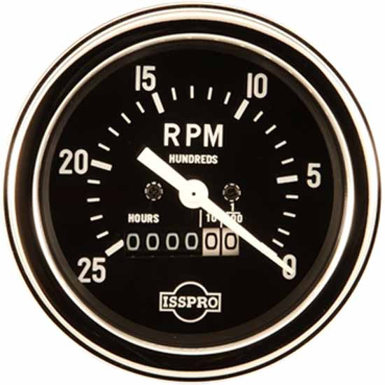 3.375 Inch Mechanical Tachometer W/ Hourmeter, Counter-Clockwise Dial ...