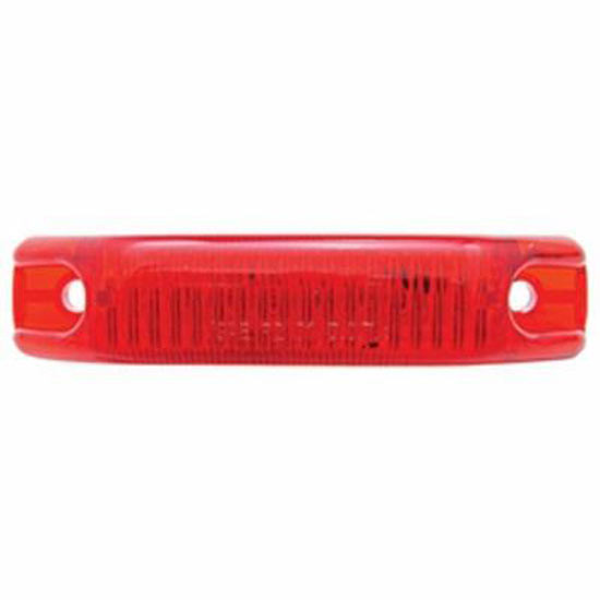6 LED Rectangular Streamline Clearance/Marker Light - Red LED/ Red Lens ...