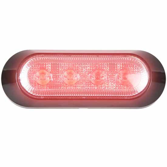 Maxxima 4 Diode Ultra Thin Profile Warning Light - Clear LED / Red Lens ...