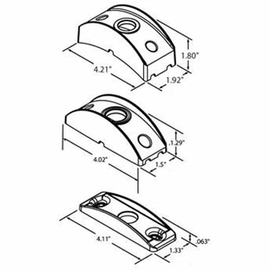 Truck Lite 33 Series ABS Plastic Surface Mount Bracket - Gray - 4 State ...