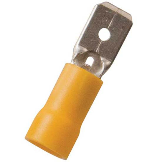 12-10 AWG Yellow Vinyl Push On Male Disconnect, .250 Tab - 15 Pack - 4 ...