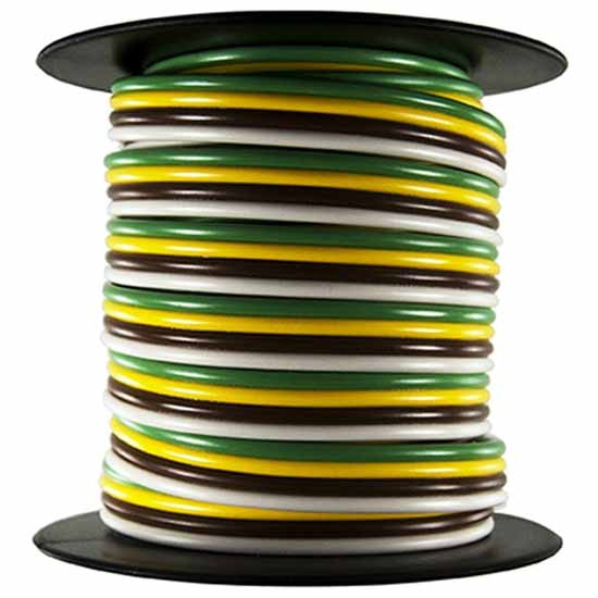 16 AWG Color Coded 4 - Way Bonded Trailer Wire Tempeture Rated For 80 C ...