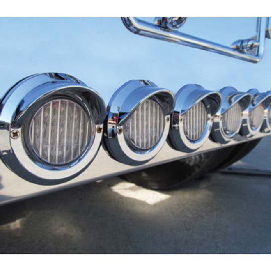 2 Inch Chrome Plastic Bezel W/ Visor - Twist On - 4 State Trucks