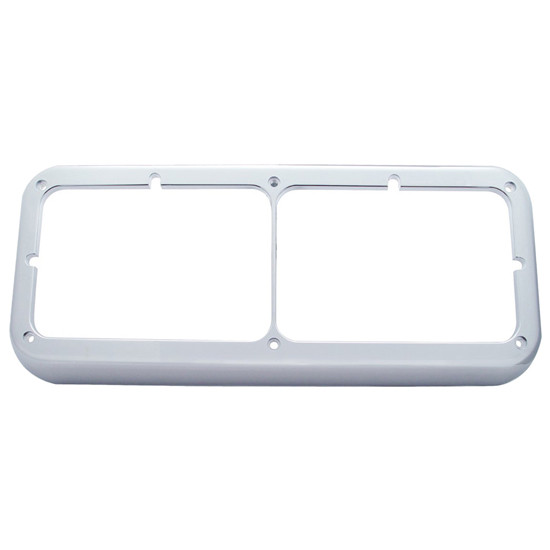 Chrome Dual Square Headlight Bezel - Replaces 16-07538, 3-2048-3, K307 ...