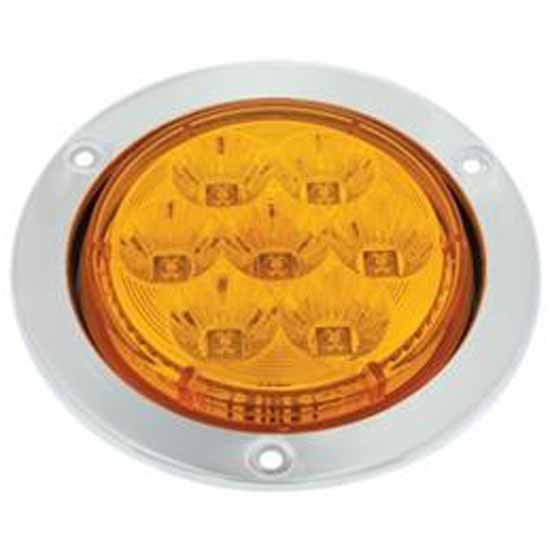 7 LED 4 Inch SS Flange Turn Signal Light - Amber LED/Amber Lens - 4 ...