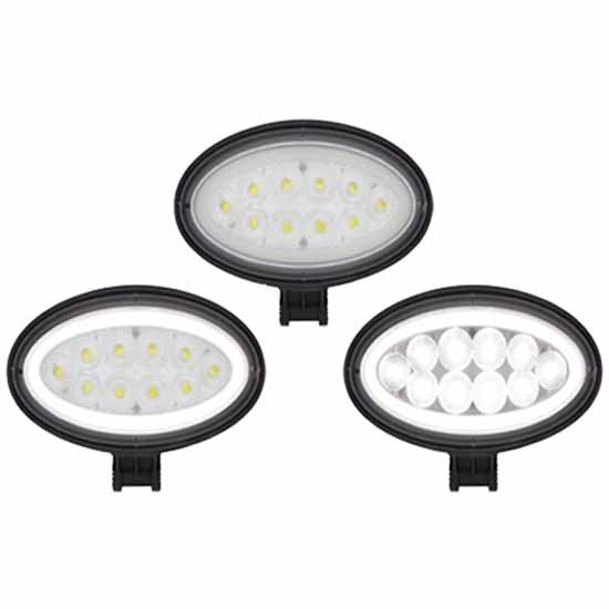10 LED Oval Work Light W/ GLO-Light Ring - White LED/ Clear Lens - 4 ...