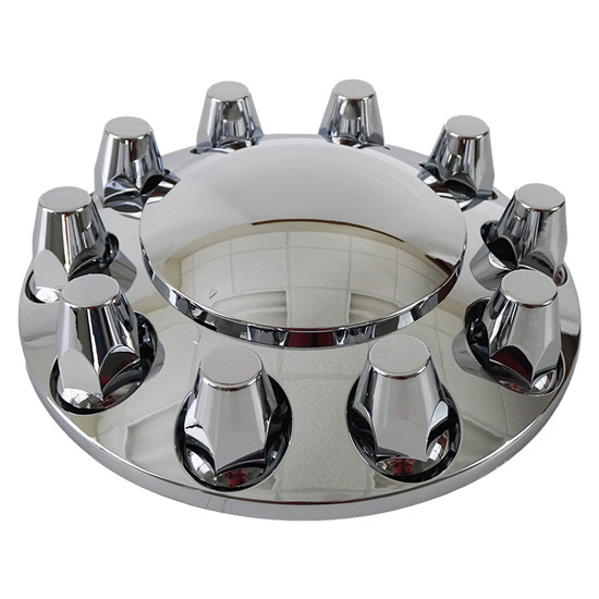 Chrome Front Axle Cover Kit with 33mm Screw-in Nut Covers For Hub Pilot ...
