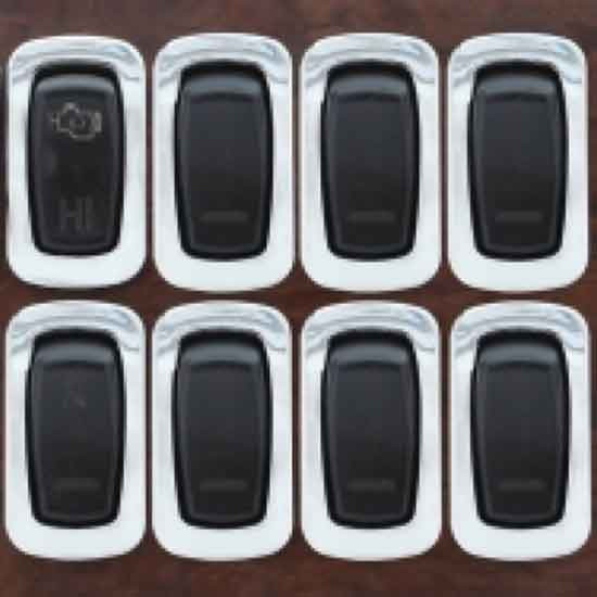Chrome Rocker Switch Trim For Mack - 4 State Trucks