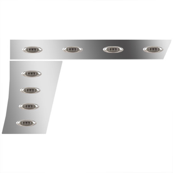 Stainless Steel Extended Cab/Cowl Panels W/ 16 P1 Amber/Smoked LEDs - 4 ...