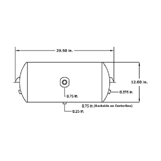 Air Tank 12 X 29.5 Inch - 2 Port For Trailer - 4 State Trucks