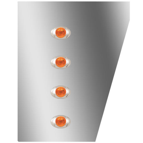 3 Inch Wide Cowl Panels W/ 8 Amber LED P3 Lights For Peterbilt 379 ...