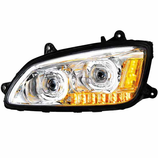 Chrome LED Headlight With LED Turn Signal, LED Position Light For ...