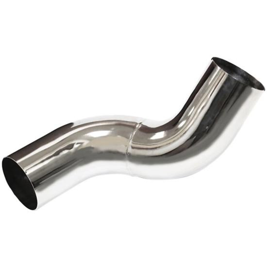 Chrome Multi-Bend Economy Elbow For Peterbilt 377, 378 - Driver Or Passenger Side - 4 State Trucks