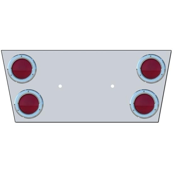 14 Inch Stainless Steel Angled Rear Center Panel W/ Light, Back Plate ...