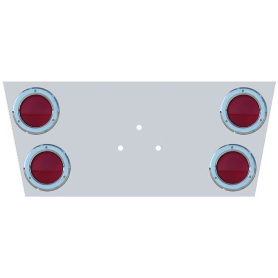 14 Inch Stainless Steel Angled Rear Center Panel W/ Light, Back Plate ...