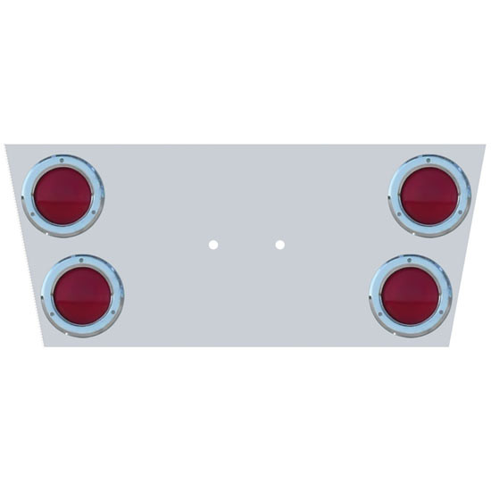 14 Inch Stainless Steel Angled Rear Center Panel W/ Light, Back Plate ...