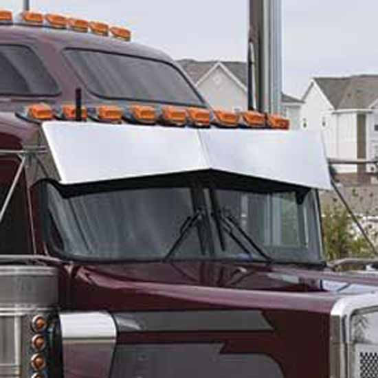 10 Inch SS Regular Drop Bowtie Visor For Kenworth T600, T800, W900 ...