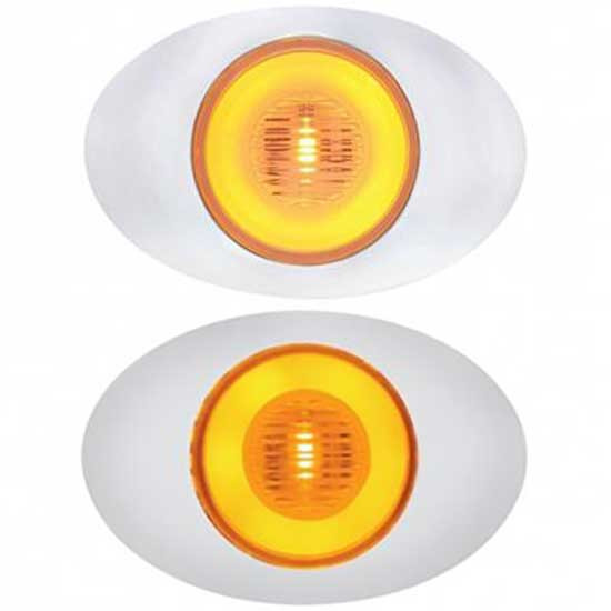 Small Oval M3 Style Clearance / Marker LED Glo Light With Chrome Bezel ...