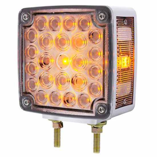 52 Diode Double Face 2 Stud Square Amber / Red Turn Signal Light - 4 ...