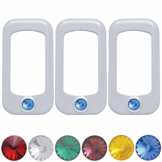 Chrome Plastic Rocker Switch Trim With Jewel For Peterbilt & Kenworth ...