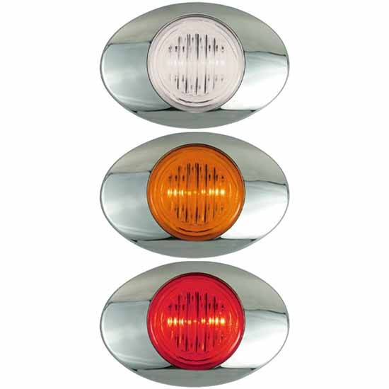 2 Diode Small Oval M3 Style LED Marker Light & Lens - 4 State Trucks