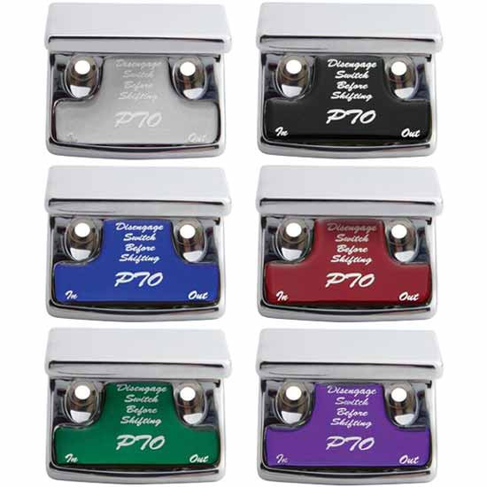 Chrome PTO Switch Guard W/ Sticker For Freightliner, International - 4 ...