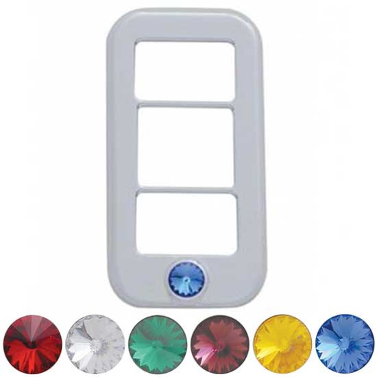 Chrome Plastic Jeweled Rocker Switch Cover W/ 3 Openings For ...