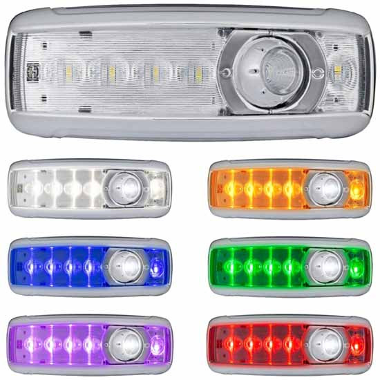 Chrome Plated Over Door LED Light W/ Six Color Dual Function - 4 State ...