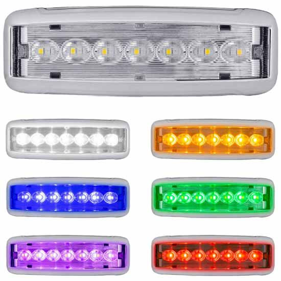 Chrome Plated Interior LED Light W/ Six Color Dual Function - 4 State ...
