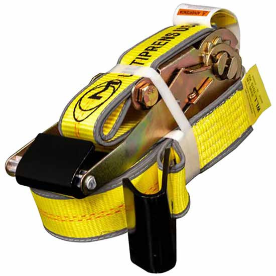 2 Inch x 30 Ft Yellow Polymer Reflective Ratchet Strap W/ Flat Hook - 4 ...