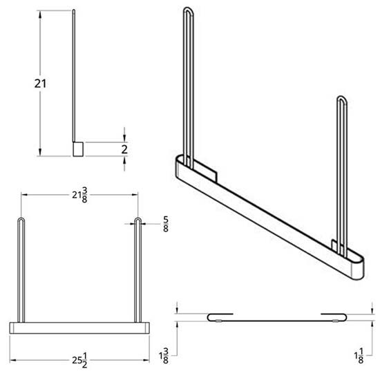 21 x 24 Inch Chrome Steel Anti-Sail Bracket W/ 2 Inch Bottom Plate For ...