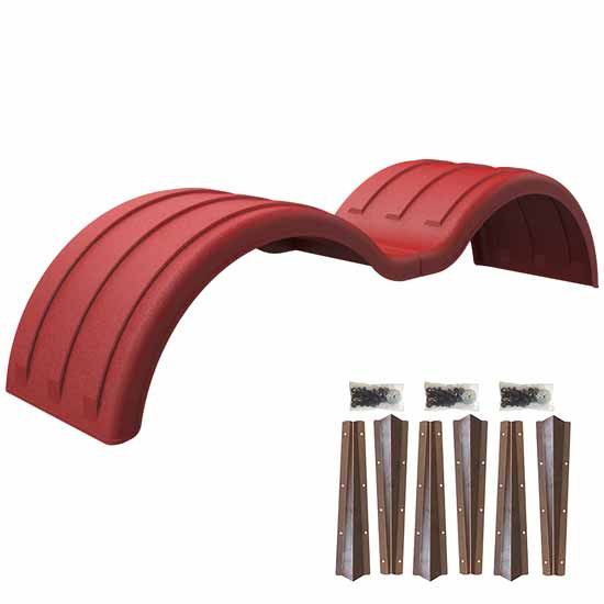 Minimizer Red Poly Min1354 Tandem Axle Fender Kit W/ Steel Mounting ...