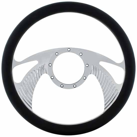 Chrome Aluminum 14 Inch Scorpion Style Steering Wheel W/ Black ...