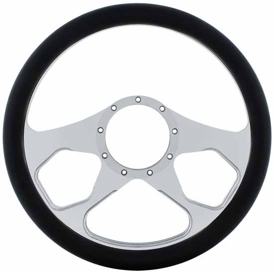 Chrome Aluminum 14 Inch 4 Spoke Boss Style Steering Wheel With Black ...