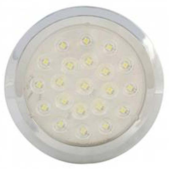 21 High Power LED 6-1/4 Inch Dome Light W/ Chrome Bezel - 4 State Trucks