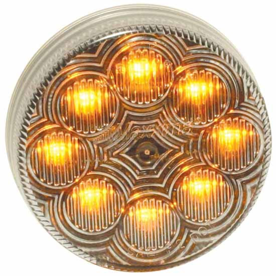 Maxxima 2.5 Inch Round Amber LED Marker Light W/ 8 Diodes & Clear Lens ...