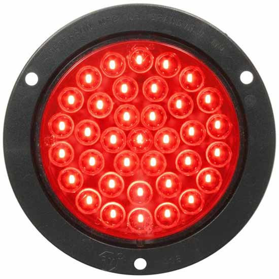 36 Diode 4 Inch Rnd Red Stop, Turn, Tail Light, Flange Mount - 4 State ...