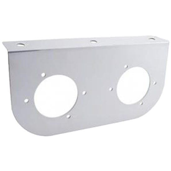 Stainless Steel Light Bracket W/ Two 3 Inch Light Cutouts - 4 State Trucks