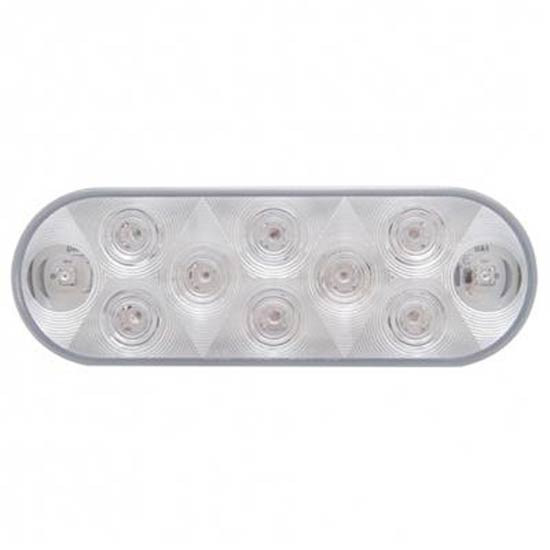 10 LED 6 Inch Oval Auxiliary Utility Light - White LED/ Clear Lens - 4 ...