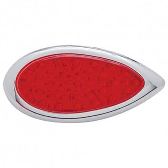 39 LED Teardrop Stop. Turn And Tail Light W/Bezel - Red LED/ Red Lens ...
