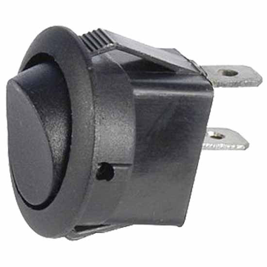 Non-Illuminated Black Round Rocker Switch , 16A At 12V For 5/8 Inch ...