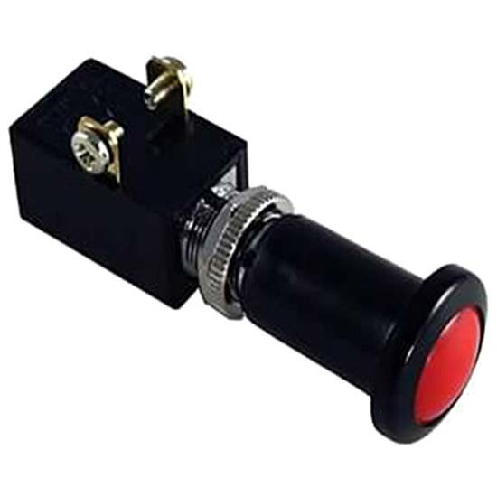 Illuminated Red Push Pull Switch, 15A At 12V, W/ 2 Terminals & .250 Tabs For 1/2 Inch Hole - 4 ...