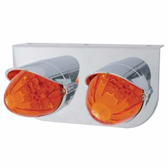 SS Light Bracket W/ Two 19 LED Watermelon Lights & Visors - 4 State Trucks