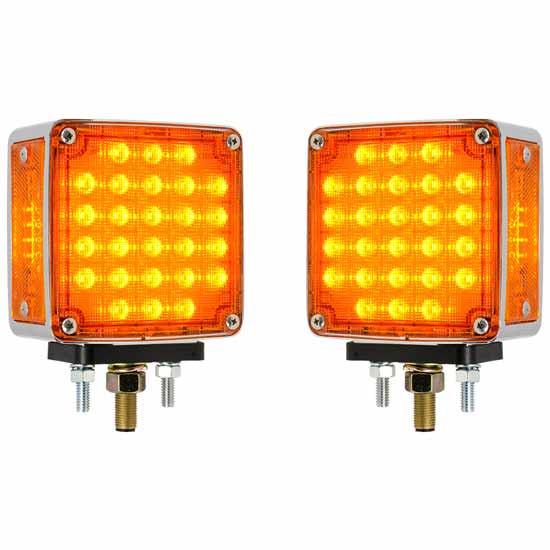 Square Double Face Sequential Turn Signal W/ 26 LED Lights & 4 LED Side ...