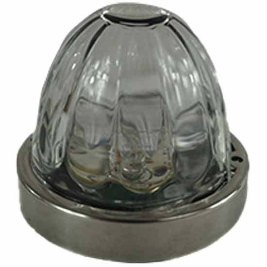 Glass Watermelon Style Flush Mount Cab Light With Bezel - Amber LED ...