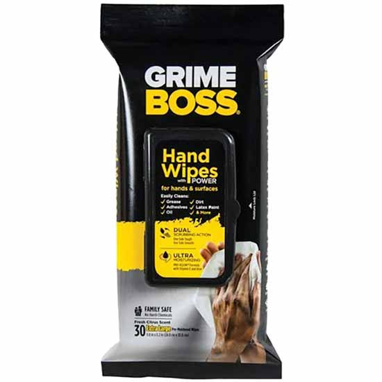 Grime Boss Heavy Duty Wipes W/ Citrus Scent - 30 Pack - 4 State Trucks